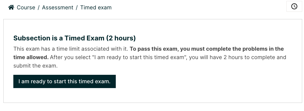 How do I take a timed exam?