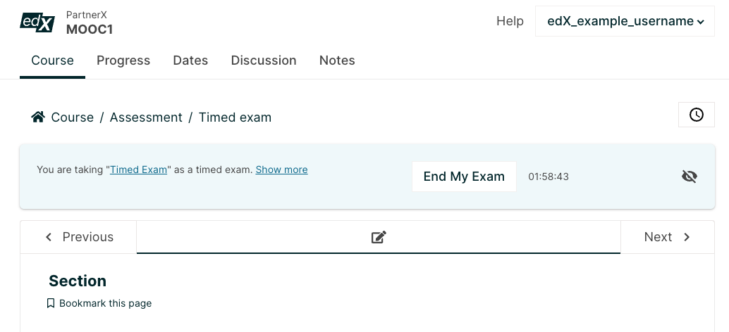 How do I take a timed exam?