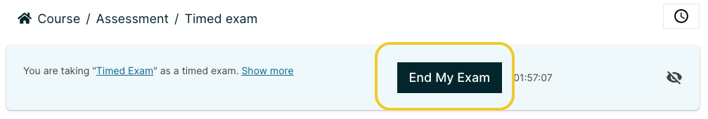 How do I take a timed exam?