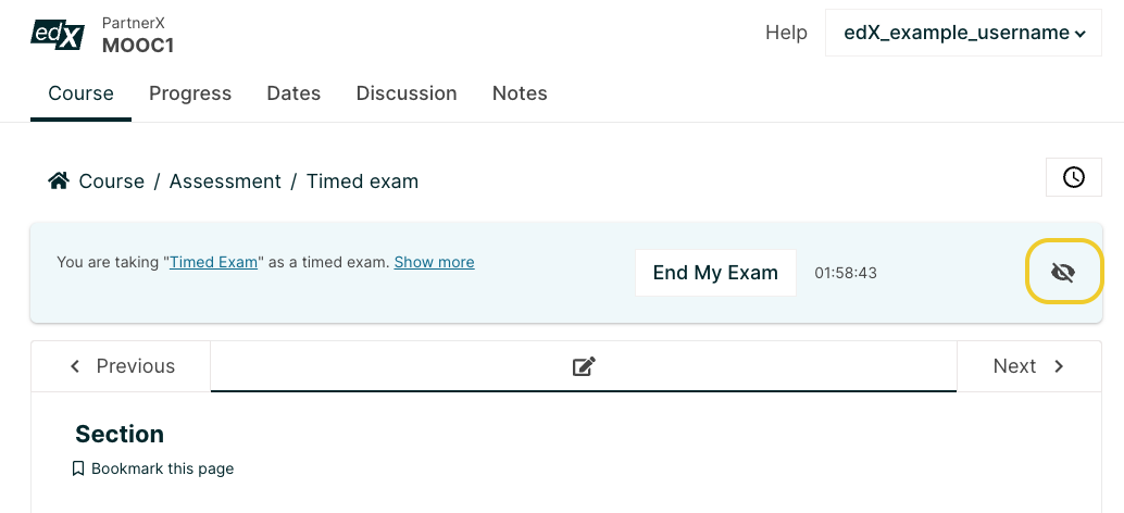 How do I take a timed exam?