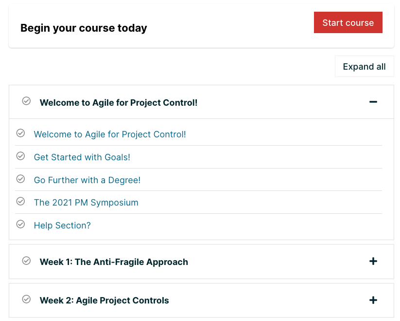 How do I start my course?