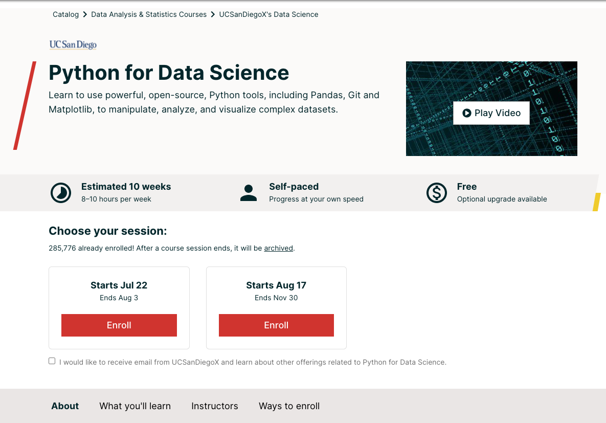 What's the course Enrollment page? – edX Help Center