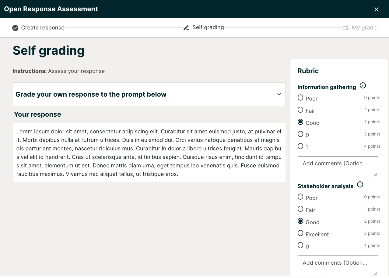 Assess your own response – edX Help Center