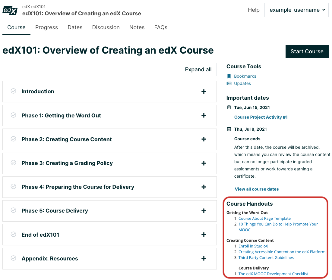 Where are the course handouts? – edX Help Center